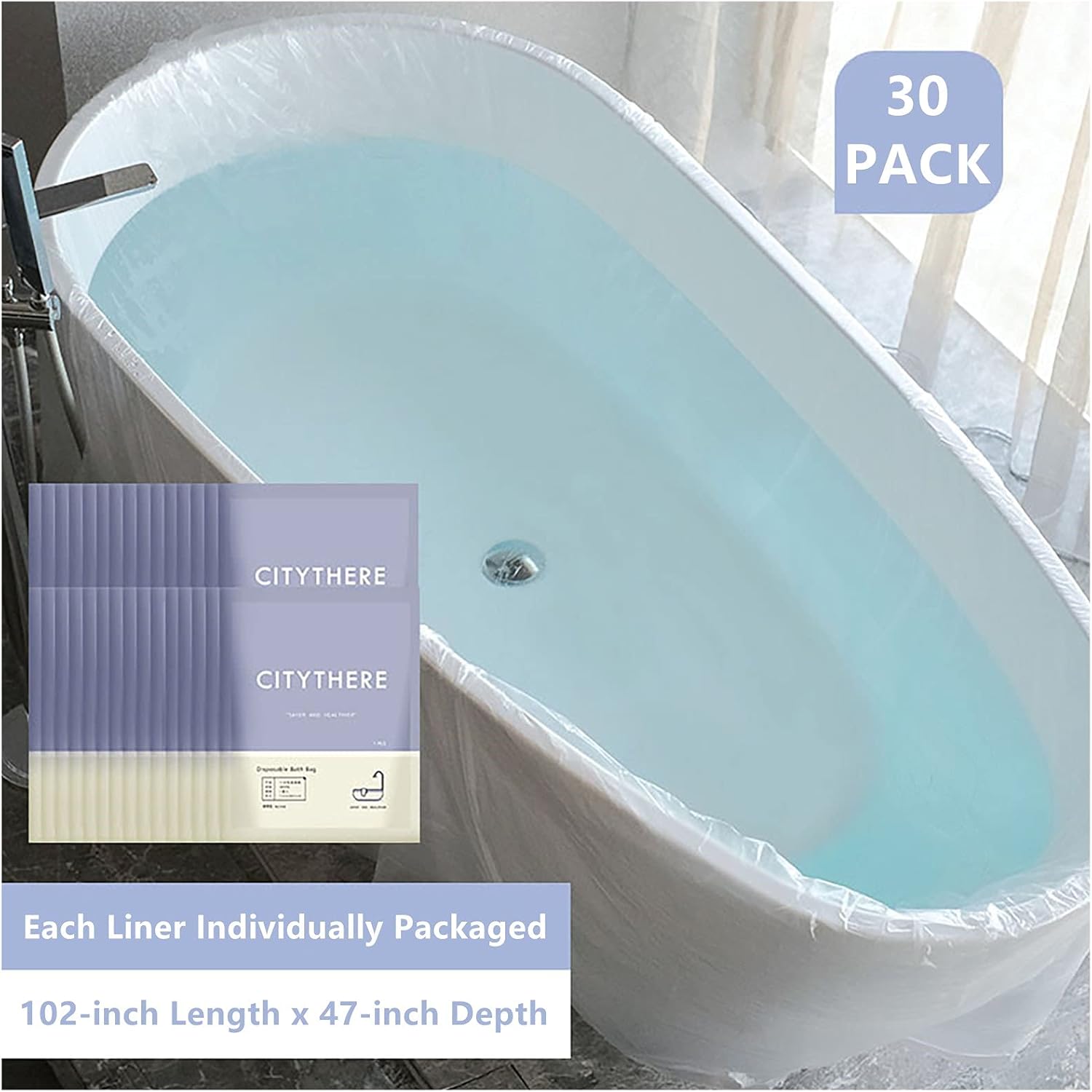 Amazon.com: EAS1SOOPE Bath Tub Liners - Disposable Hotel Bathtub Liners ...