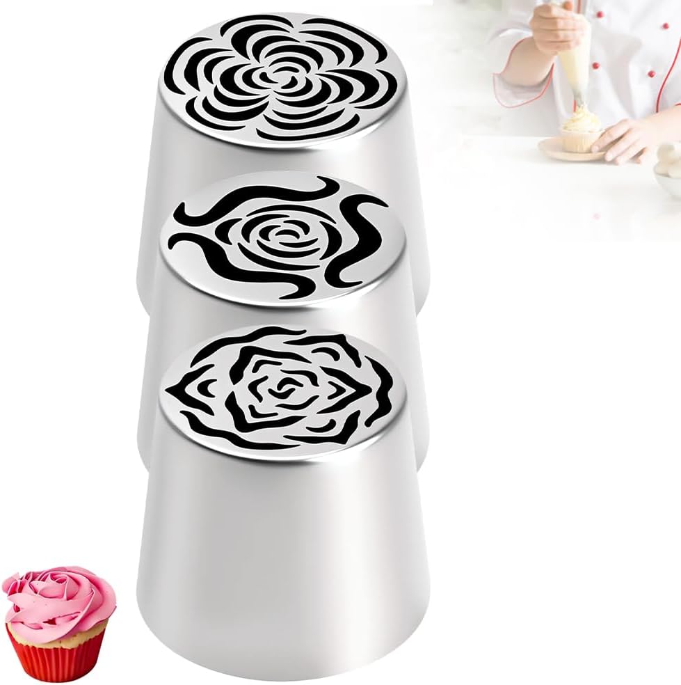 Amazon.com: 6/3PCS Extra Large Russian Piping Tips, Stainless Steel ...