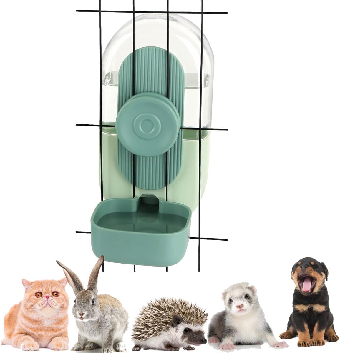 Pet Food Water Dispenser, Small Animals Feeder Waterer Set Hanging ...