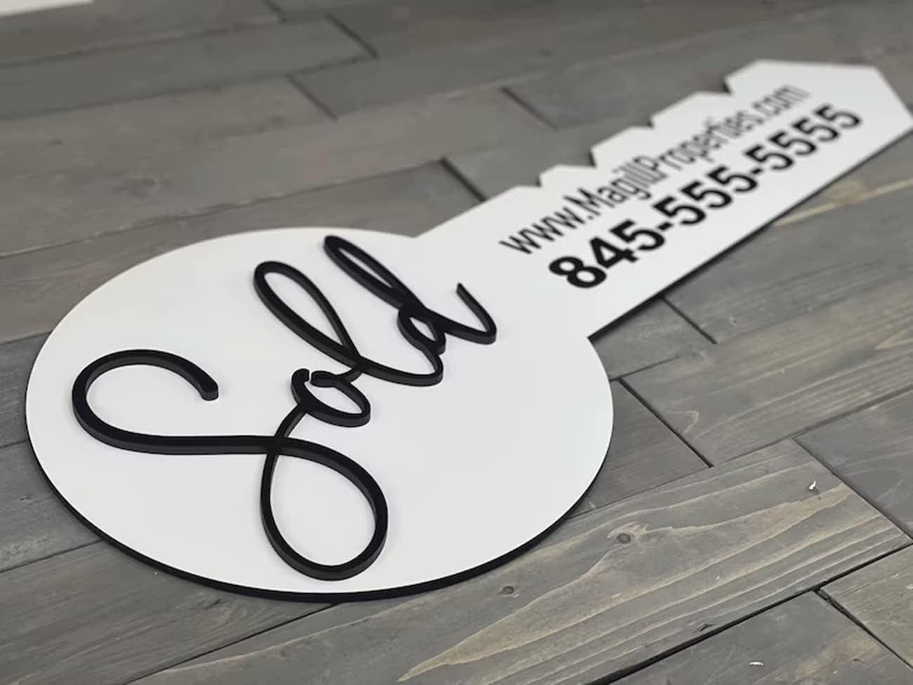 Amazon.com : Pahdecor Key Sold Sign, Personalized Realtor Wood Key Sign ...