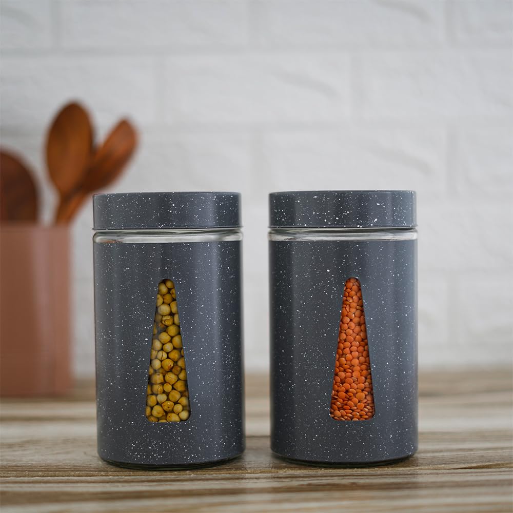Buy Femora Kitchen Storage Jars Carbon Steel Body With See Through ...