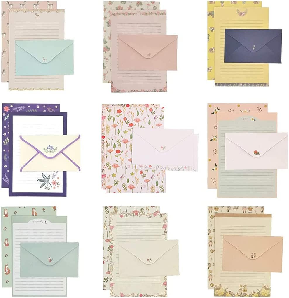 Fulanfudi 81pcs Stationary Paper and Envelopes Set, Contain 54 ...