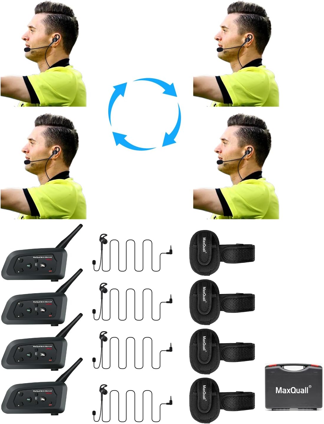 Amazon.com: Maxquall Referee Communication System 4 Person, V4 Plus ...