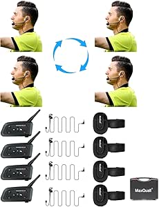 Maxquall Referee Communication System 4 Person, V4 Plus Referee Headset ...