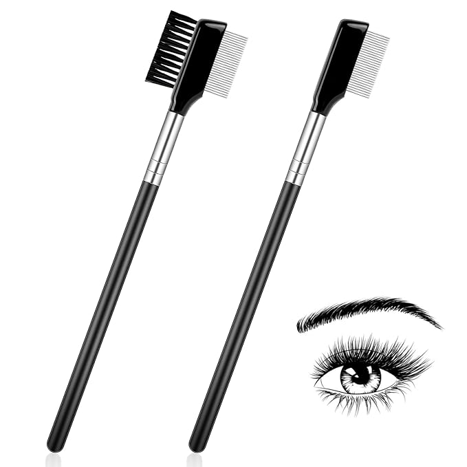 Amazon.com: 2 Packs Metal Eyelash Combs, Eyebrow Brush Comb Eyelash ...
