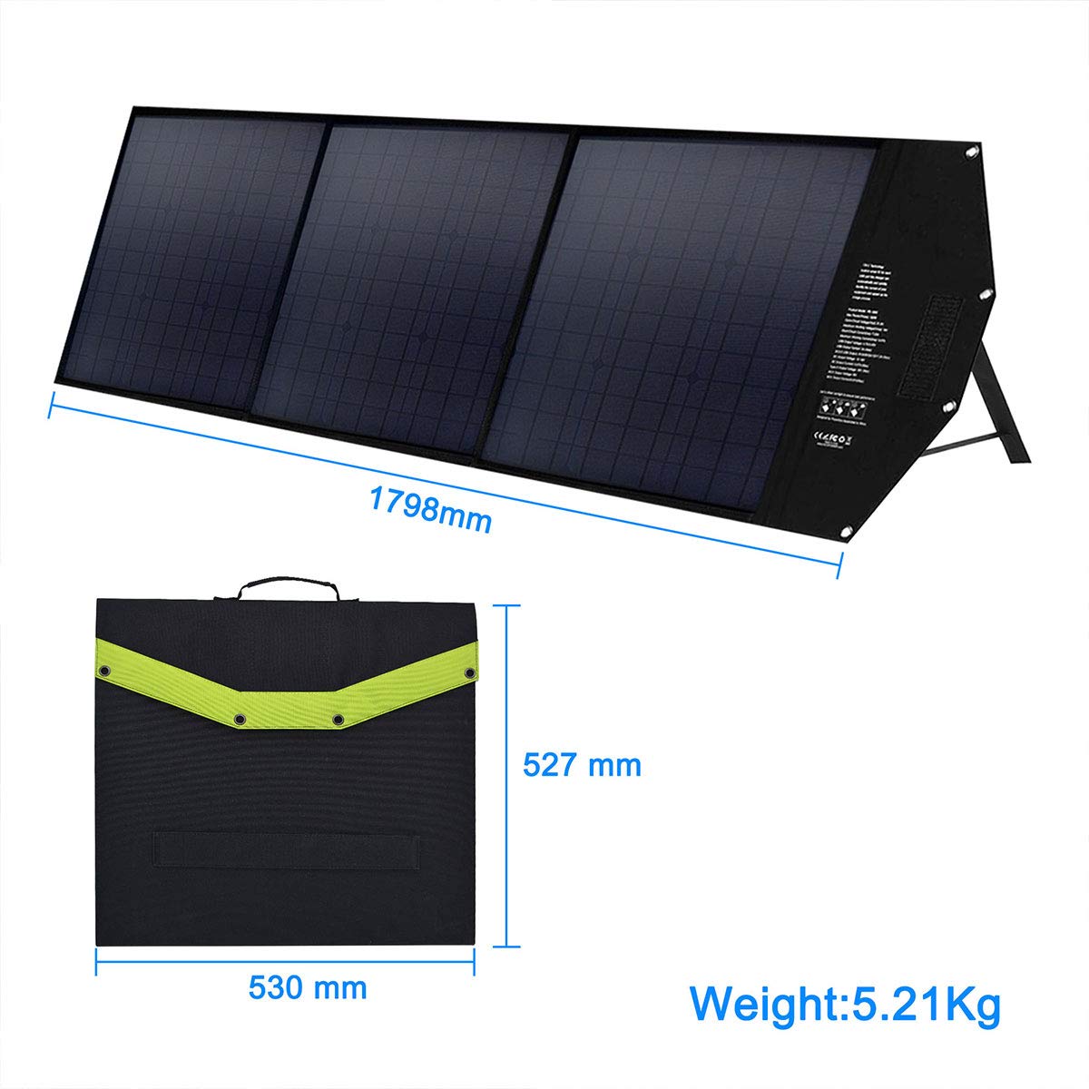 ACOPOWER 12V 120W Portable Solar Panel Kit; Foldable Solar Suitcase For ...