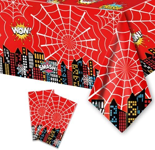 Amazon.com: Spiderman Tablecloth (54" x 84") 1 Count - Red and Blue ...