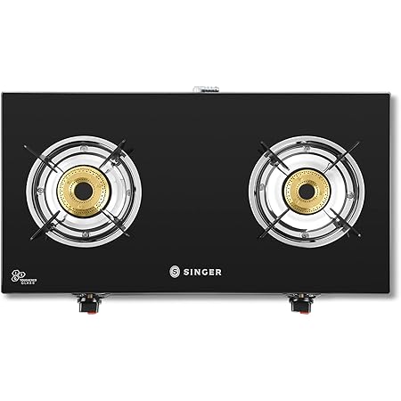 Singer 2 Burner Gas Stove Glass Top Manual Ignition - Maxilite 2GL ...