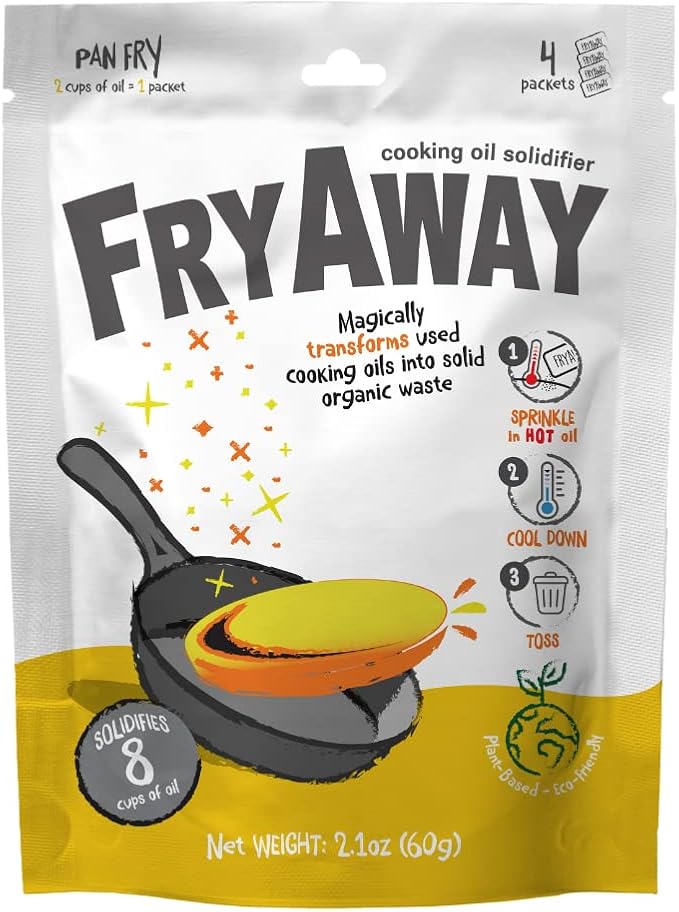 Amazon.com : FryAway Pan Fry Waste Cooking Oil Solidifier Powder, 100% ...
