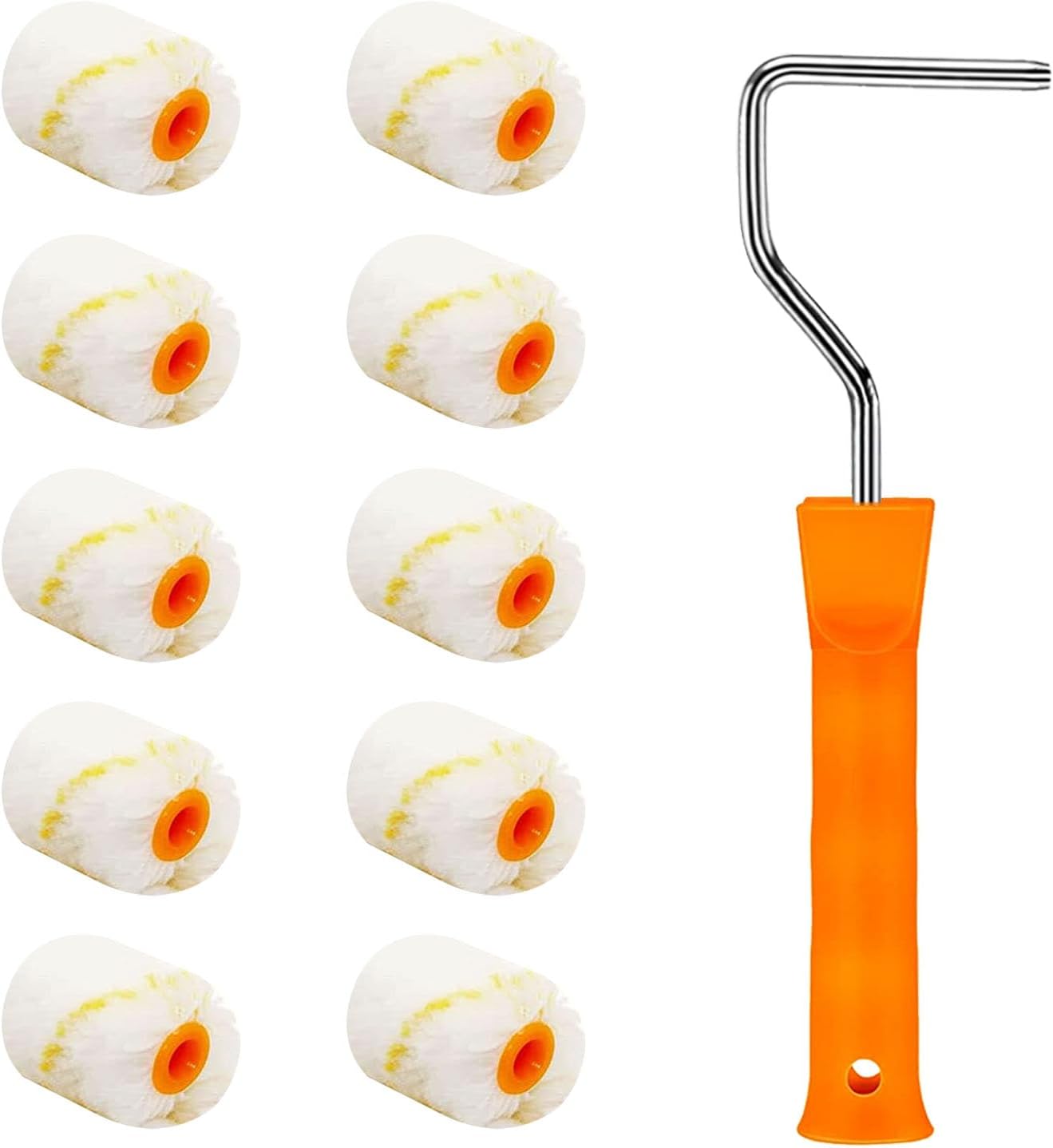 Hubaow 10 Pieces Paint Roller Cover with Frame Set, 2 inch Microfiber ...