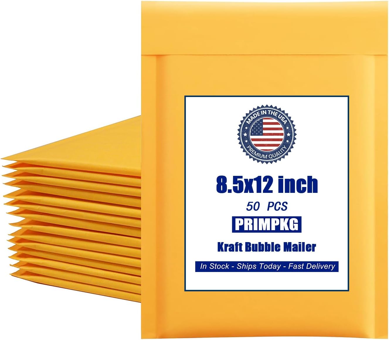 Amazon.com : PRIMPKG 8.5in x 11in Kraft bubble mailer, ziplock mailer ...