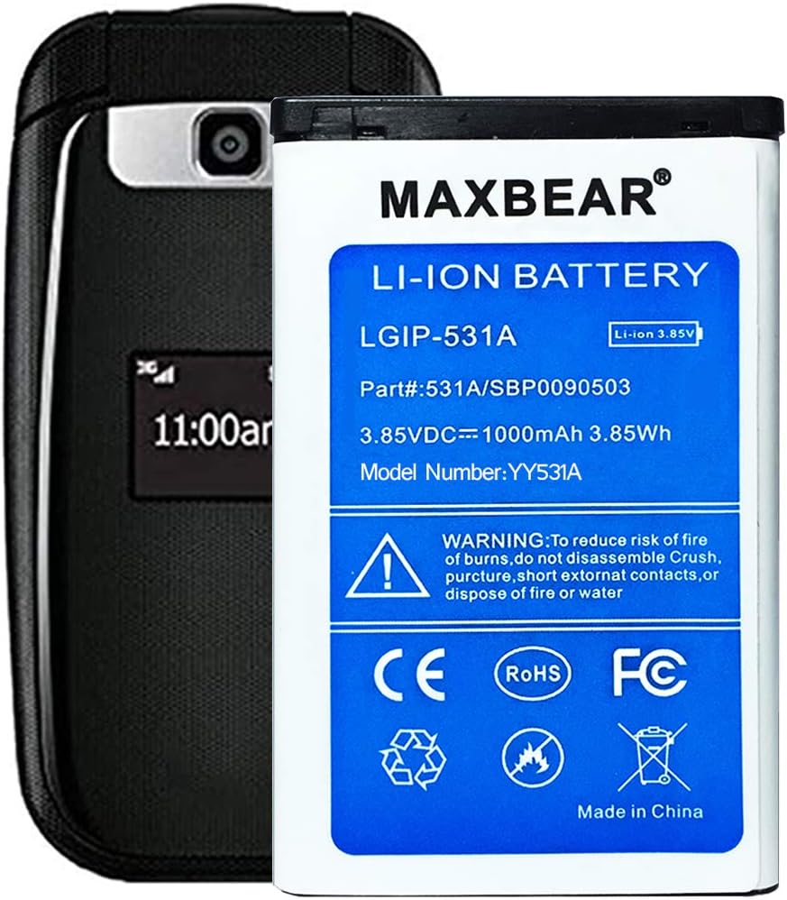 Amazon.com: MAXBEAR 1000mAh Chargeable Replacement Battery for LG LGIP ...