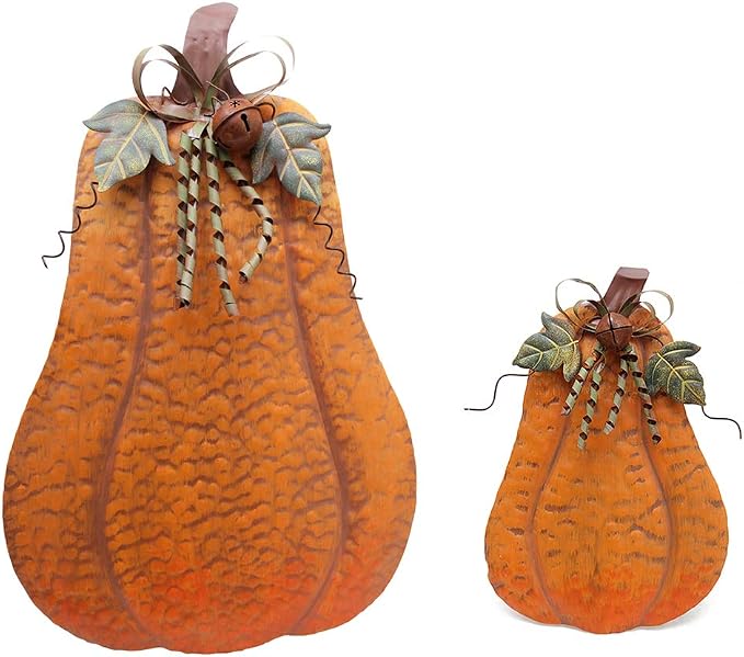 Amazon.com: YK Decor Metal Pumpkin Harvest Fall Decor Thanksgiving ...