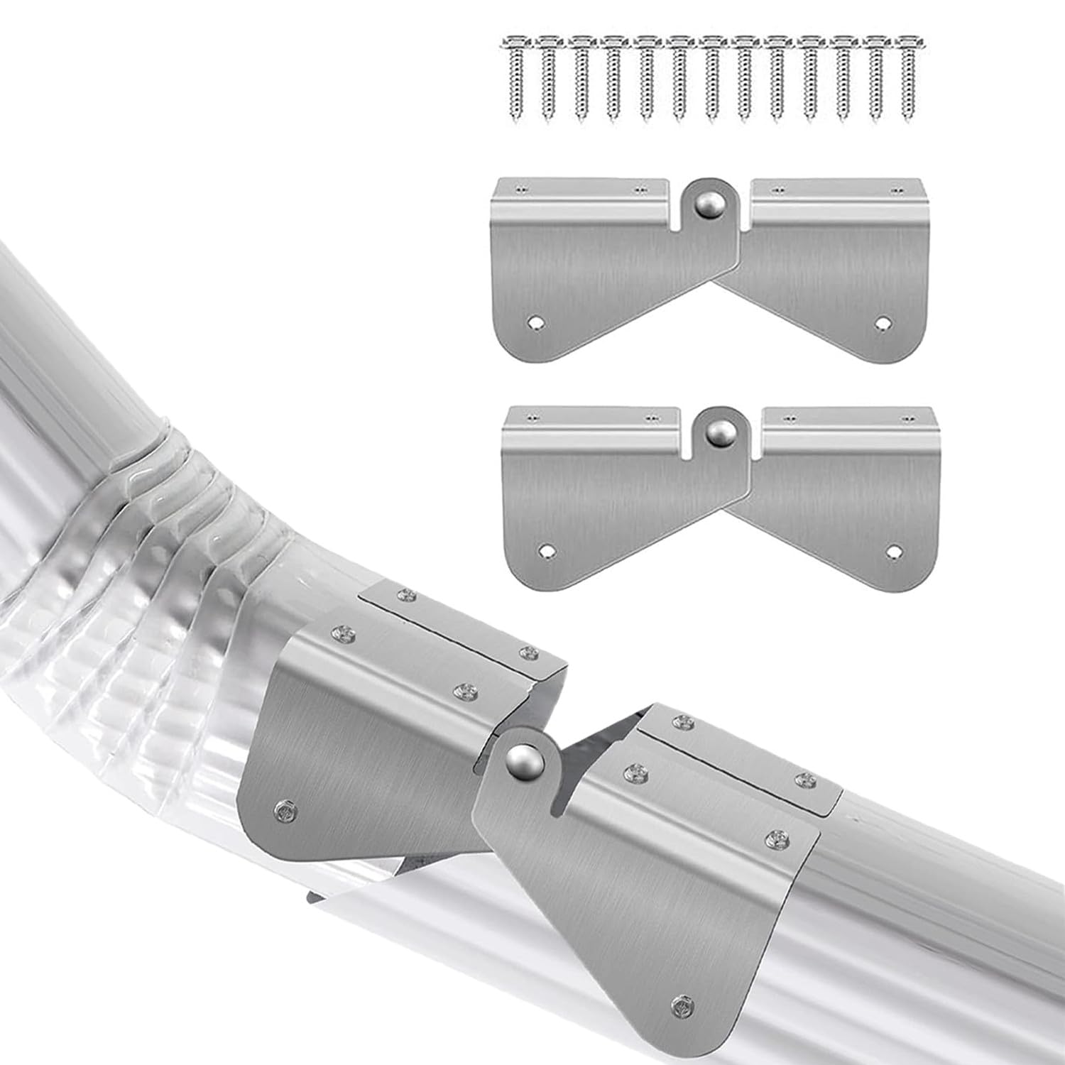 2 PCS Stainless Steel Gutter Extension Hinge, Downspout Extension Flip ...