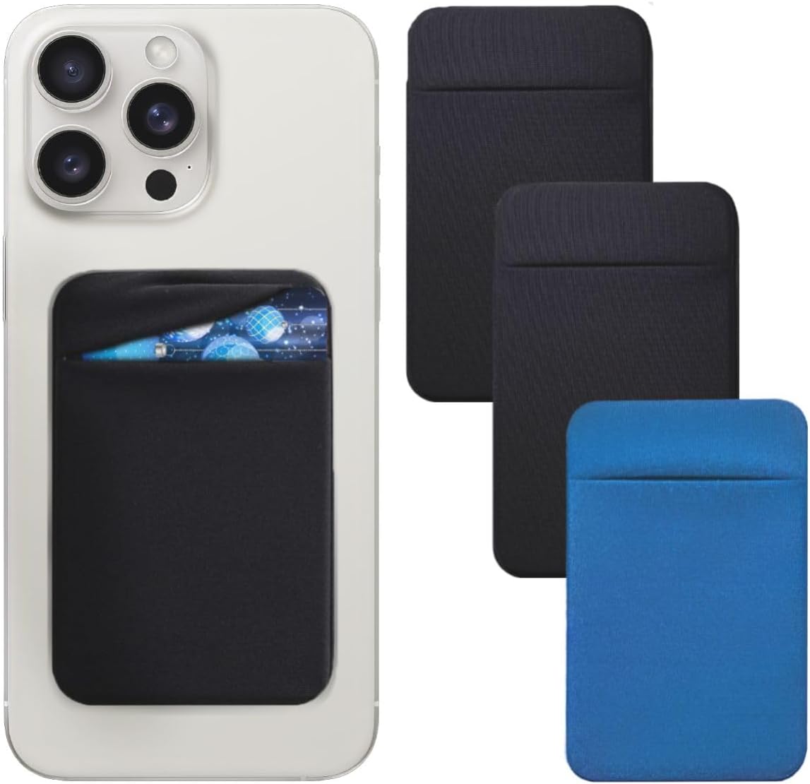 Amazon.com: HAQuake 3 Pack Cell Phone Card Holder Pocket for Back of ...