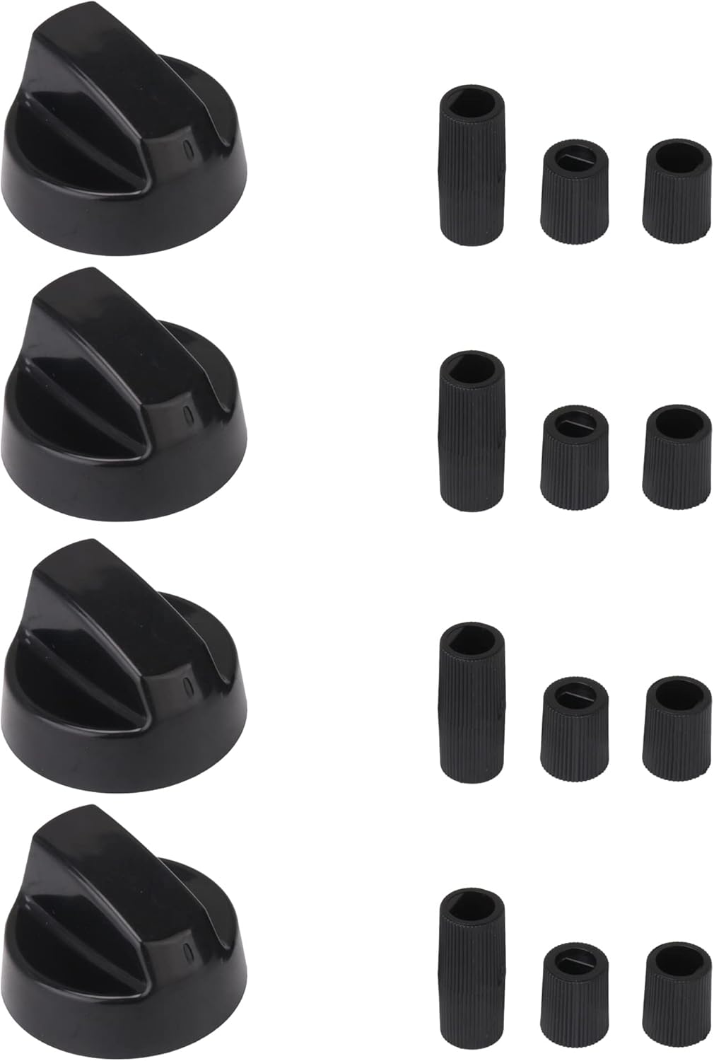 Urdrsaf 4PCS Black Universal Stove Knobs Replacements with 12 Adapters ...