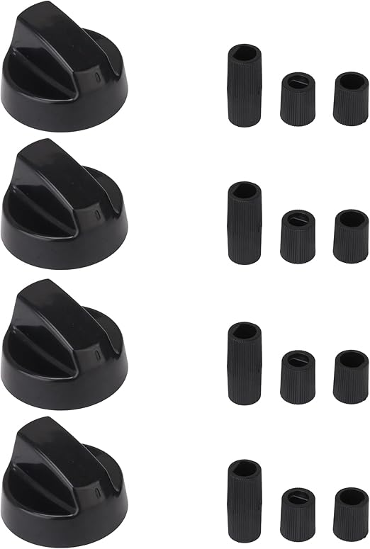 Urdrsaf 4PCS Black Universal Stove Knobs Replacements with 12 Adapters ...