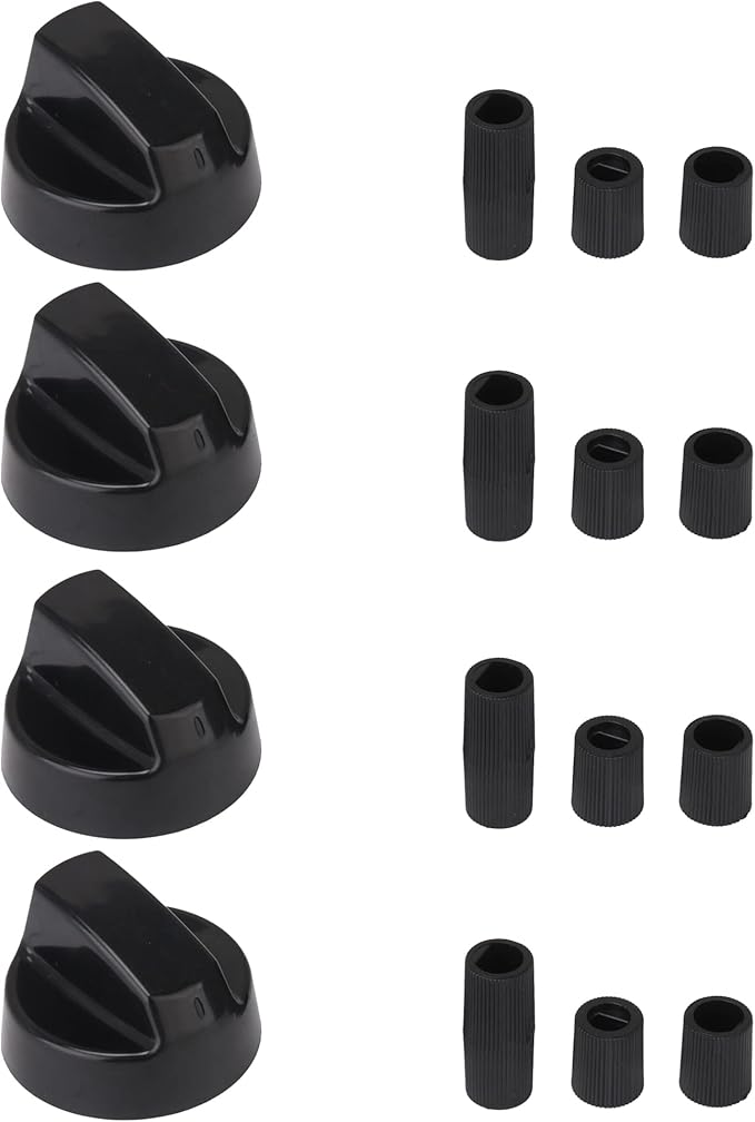 Urdrsaf 4PCS Black Universal Stove Knobs Replacements with 12 Adapters ...