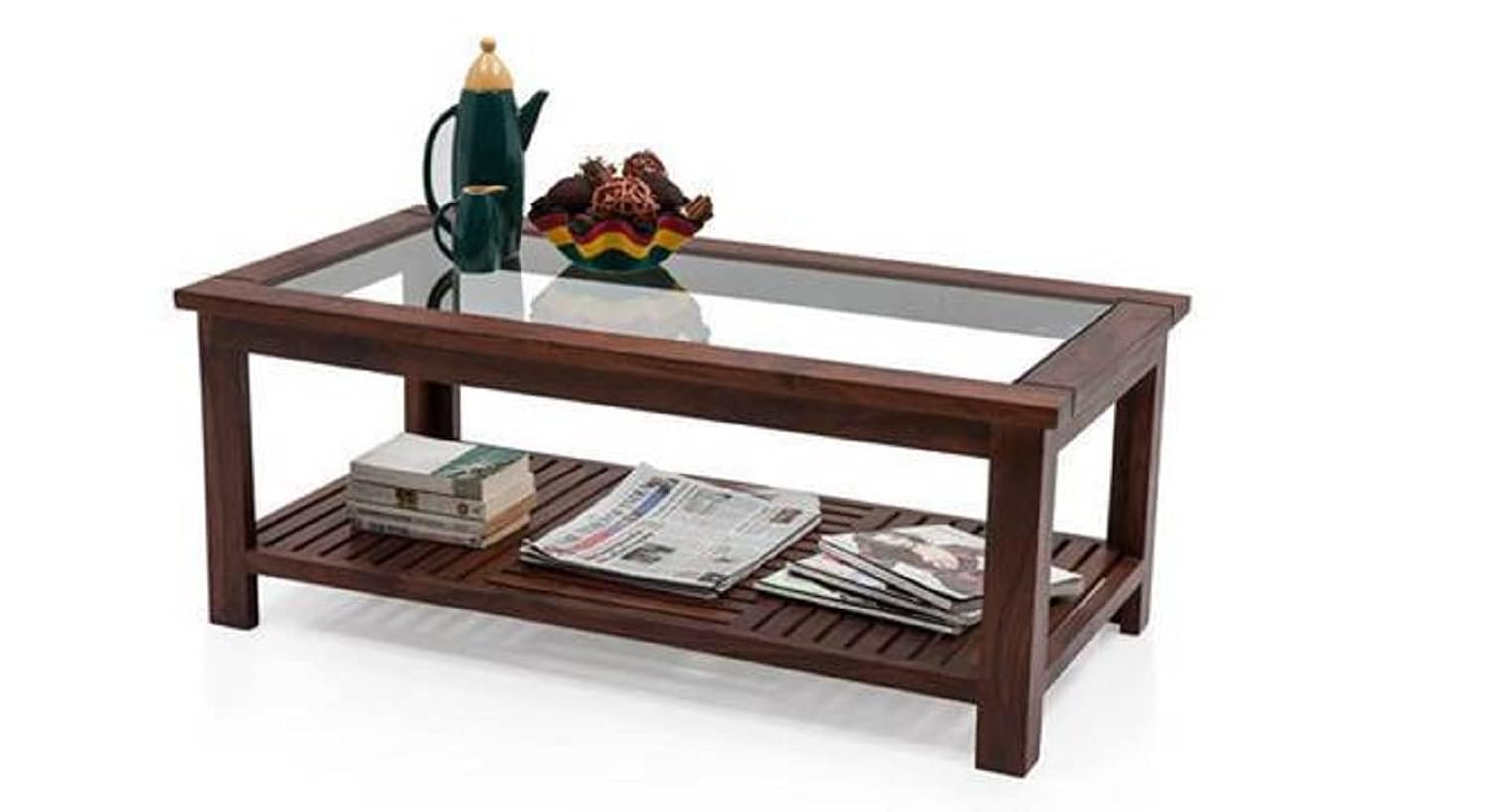 WOODSTAGE Sheesham Wood Center Coffee Table for Home Hall Wooden Teapoy ...