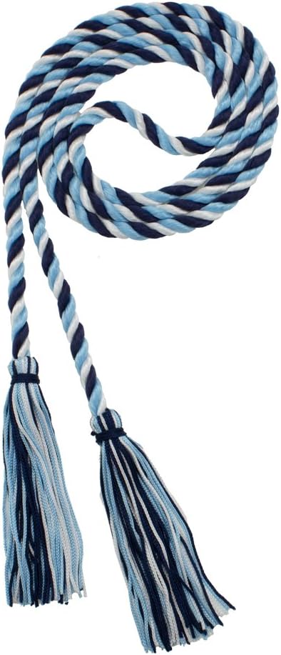 Amazon.com: Tassel Depot Graduation Honor Cord - Navy/LT Blue/White ...