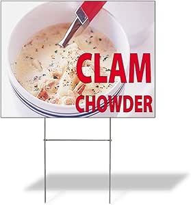 Amazon.com : Weatherproof Yard Sign Clam Chowder Outdoor Advertising ...