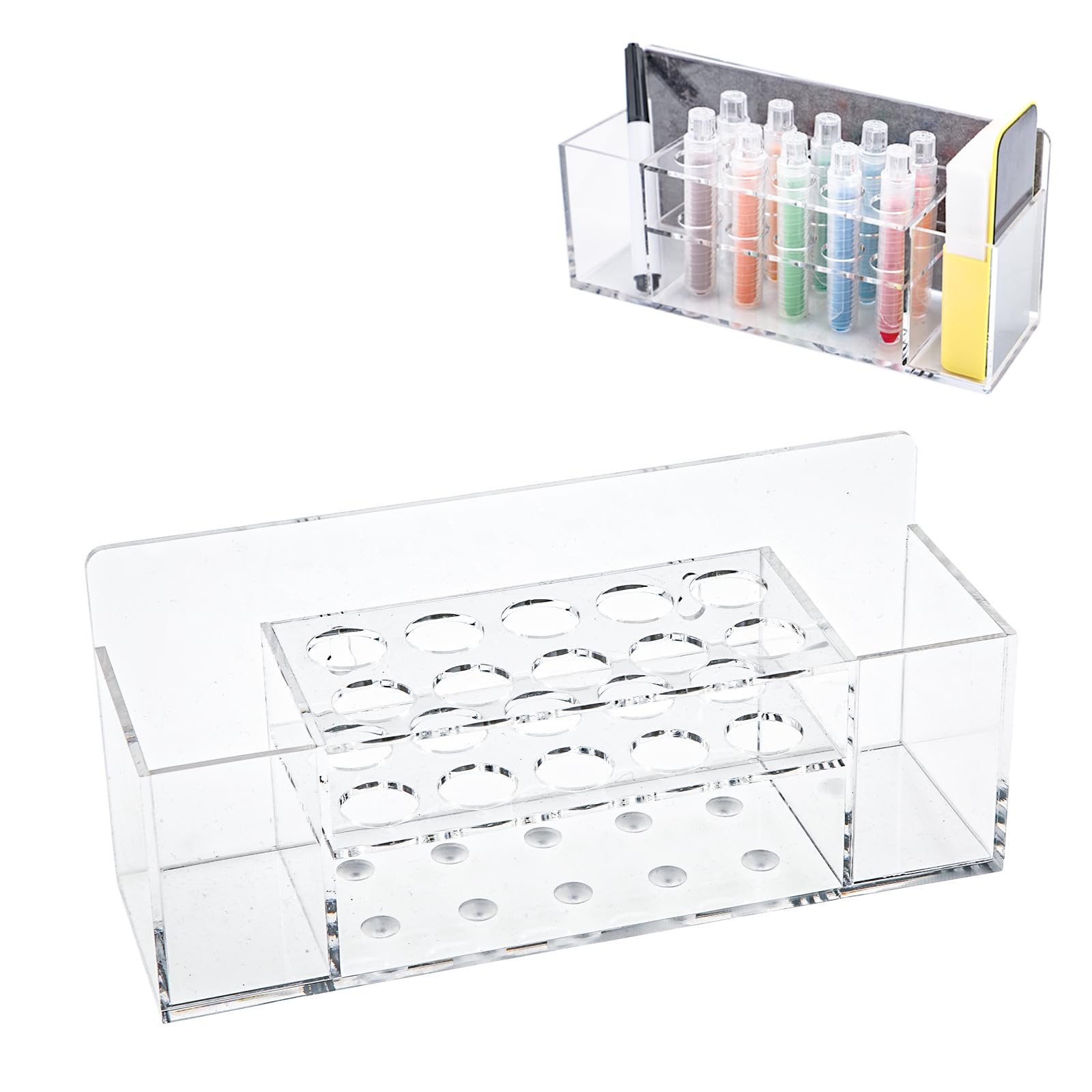 PEUTIER Magnetic Marker Holder, Clear Acrylic Marker Stand Magnetic 10 ...