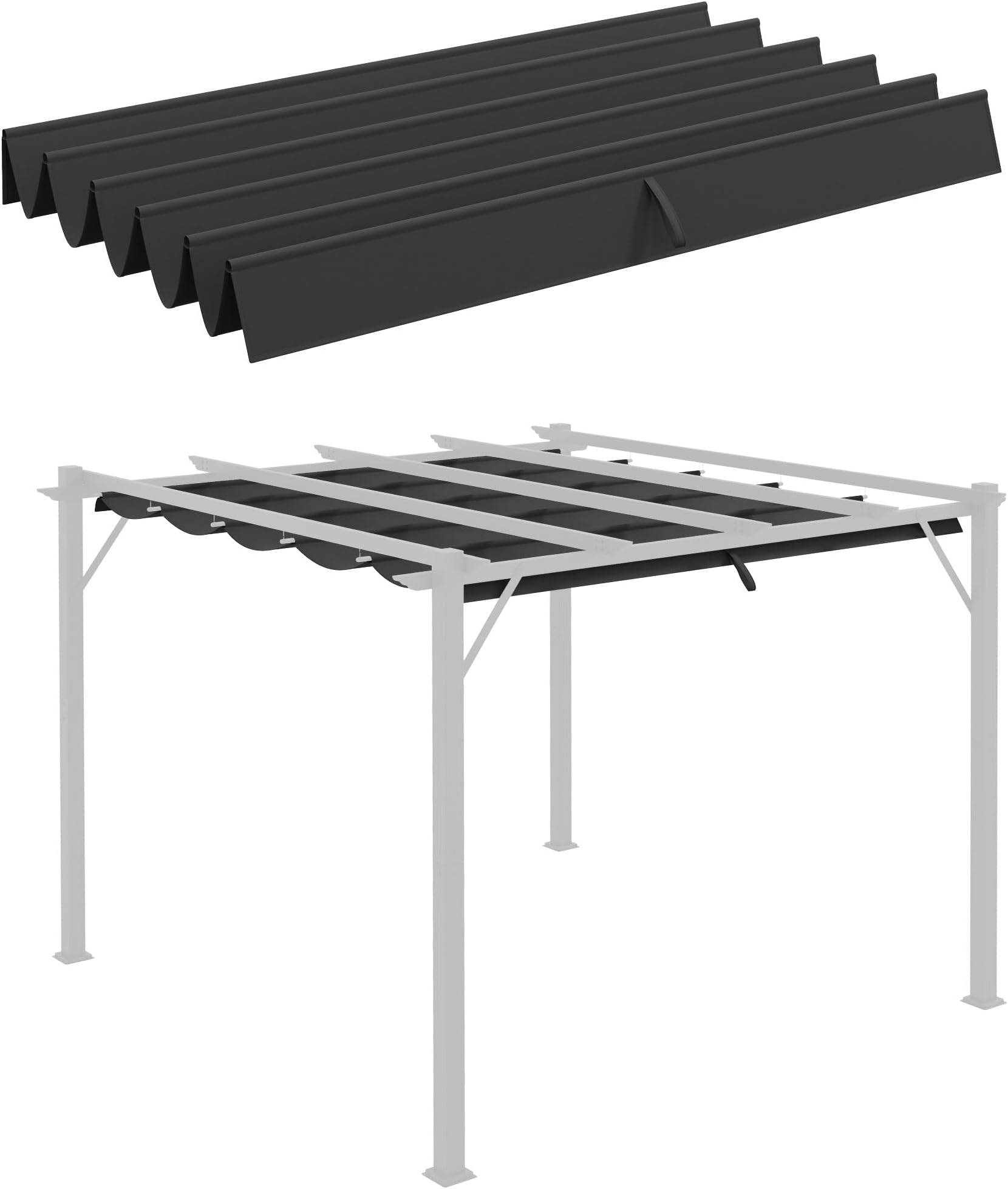Outsunny Gazebo Pergola da Giardino 3x3 m con Tettuccio Retrattile ...