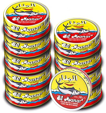 Amazon.com : El Manar Solid Light Tuna in Harissa Sauce - 5.6 oz Pack ...