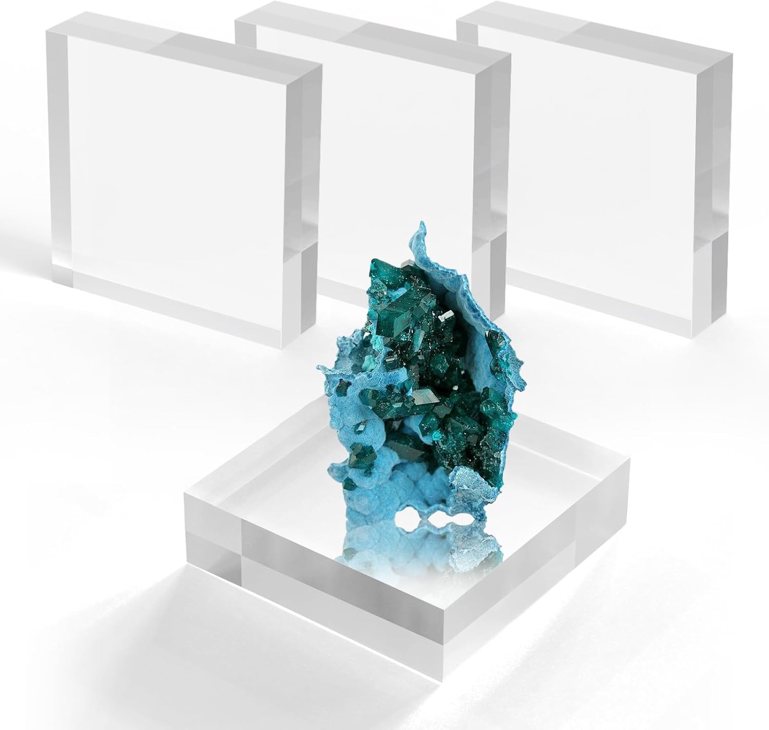 Amazon.com: SAMYUCHO Acrylic Blocks 3 X 3 X 1 Inch 4 Pcs Acrylic Base ...