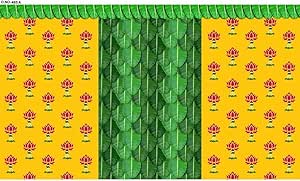 Amazon.com : Aditri Creation Decorative Backdrop Cloth Lotus Flower with Green Leaf Design ...