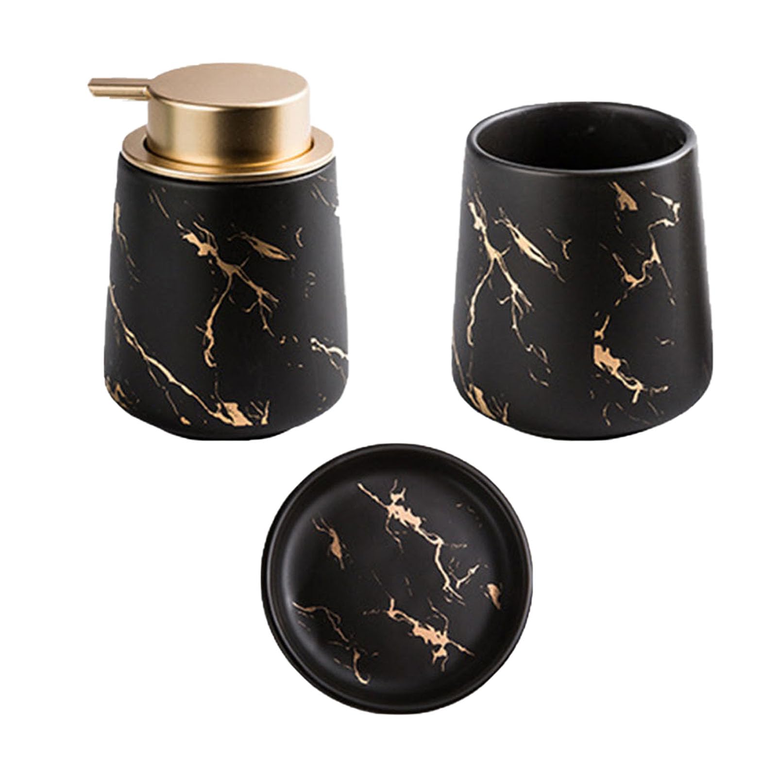 Amazon.com: Jessie Ceramic Bathroom Accessories Set, 3 PCS Marble ...