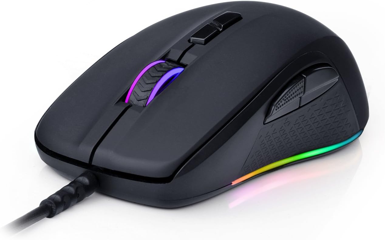 Redragon M718-RGB Optical Gaming Mouse RGB LED Backlit Wired MMO PC ...