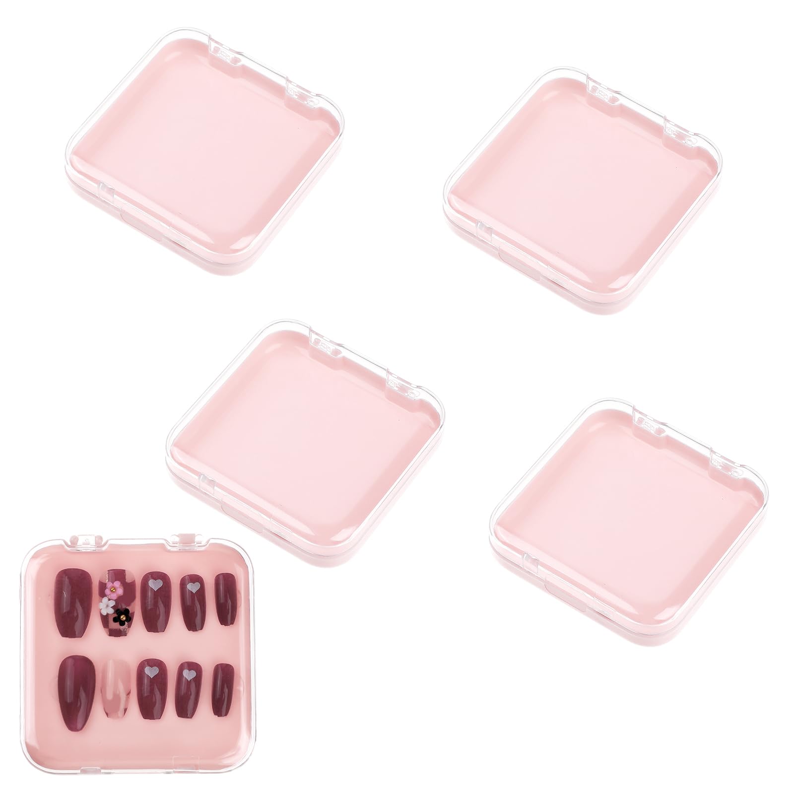 Amazon.com: 4PCS Press on Nail Case Nail Art Display box Acrylic ...