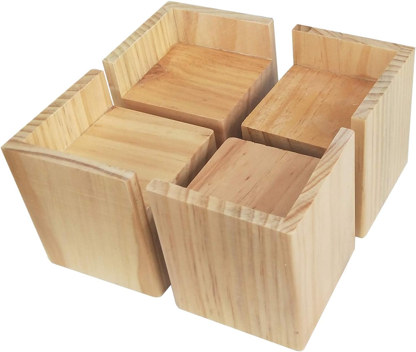 Amazon.com: HOZEON 4 Pack 4 Inch Wood Bed Risers, Heavy Duty Furniture ...