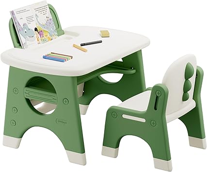 Amazon.com: BanaSuper Kid's Drawing Table and Chair Set with Erasable ...