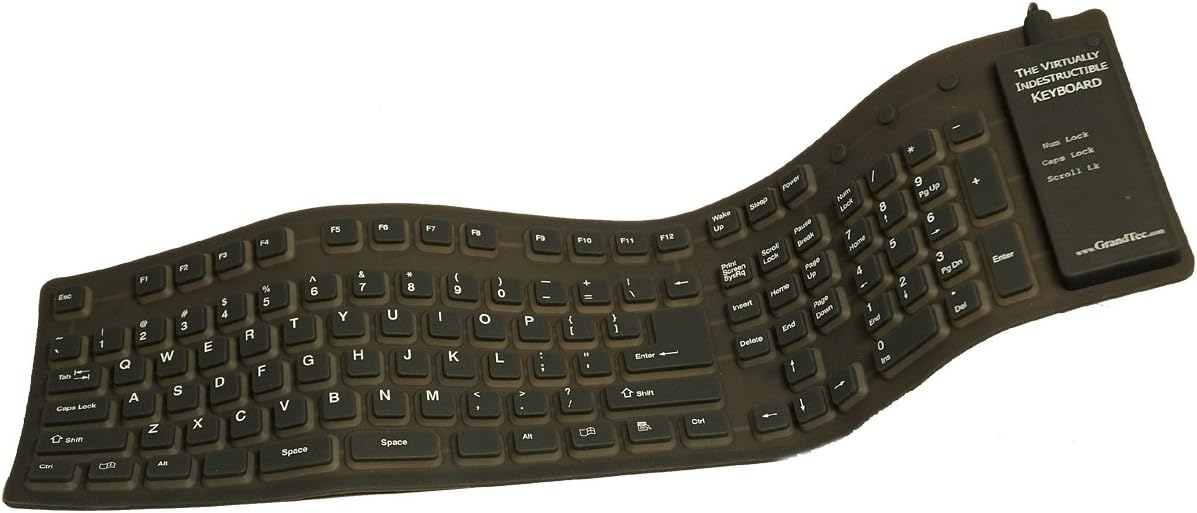 Amazon.com: GrandTec 12PACK 109KEY USB FLX-2000 VIK Keyboard Black ...