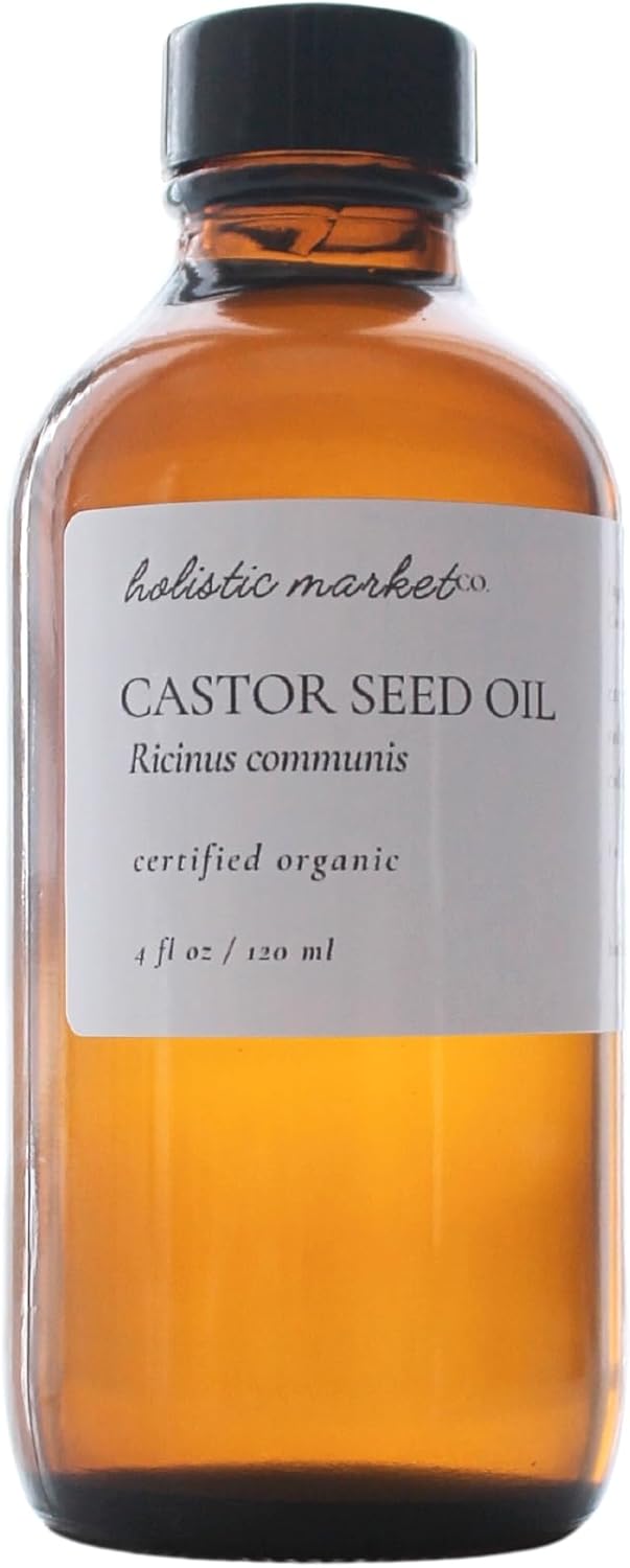Castor Oil Certified Organic 100% Pure Cold Pressed Hexane Free Glass ...