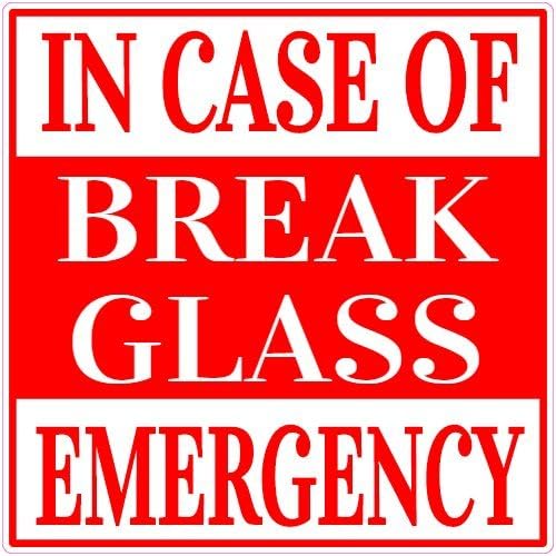 Amazon.com - U.S. Custom Stickers in Case of Emergency Break Glass ...