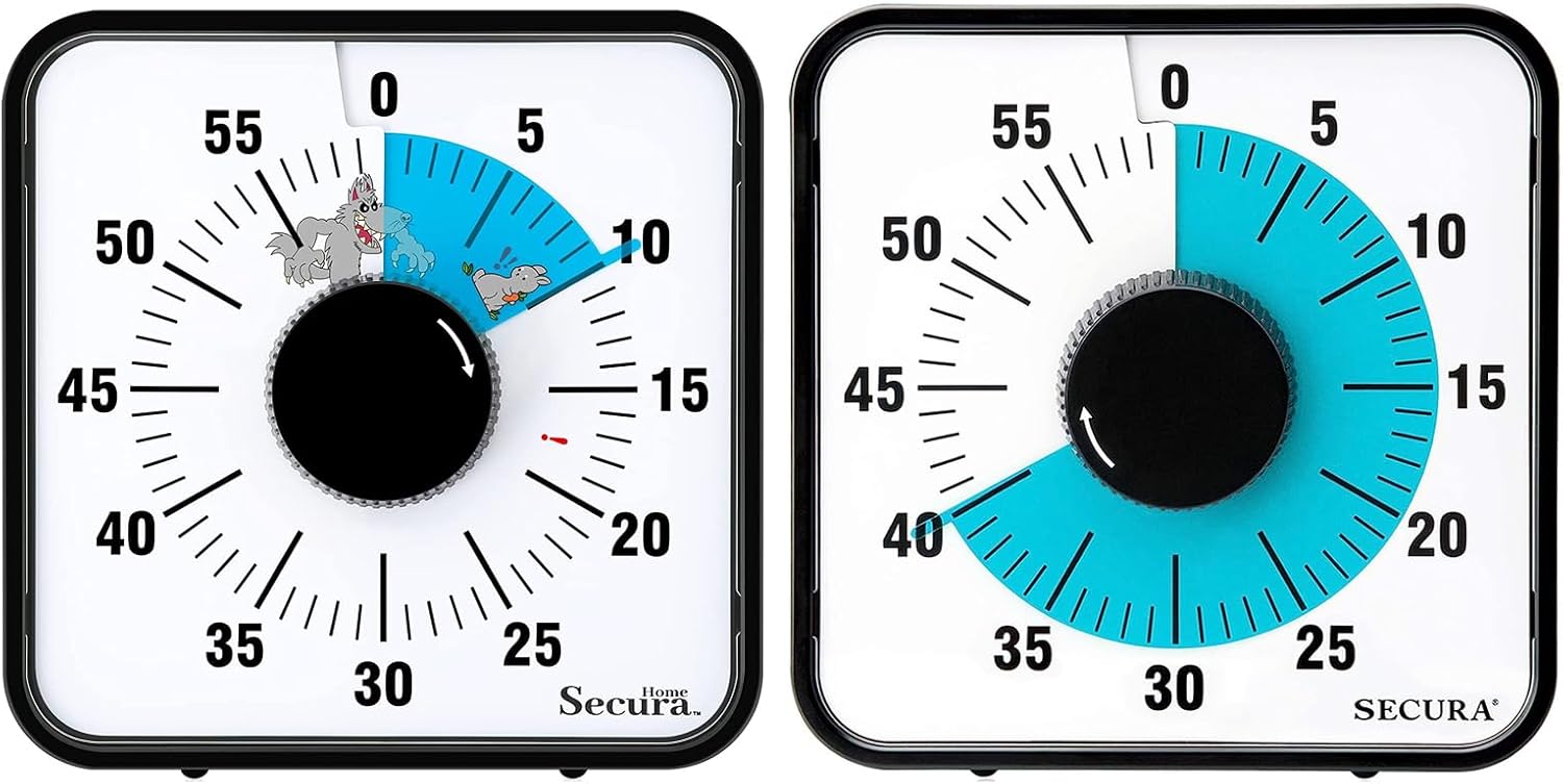 Amazon.com: Secura Home 2pcs 7.5 Inch Visual Timer, 60 Minute Oversize ...