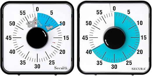 Amazon.com: Secura Home 2pcs 7.5 Inch Visual Timer, 60 Minute Oversize ...
