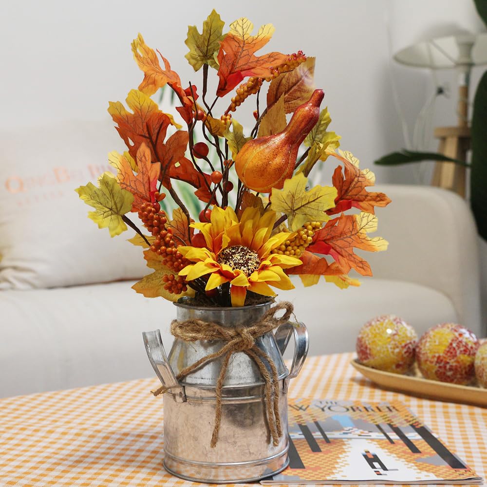 Qingbei Rina Fall Artificial Plants, Faux Flowers for Vase with Fake ...