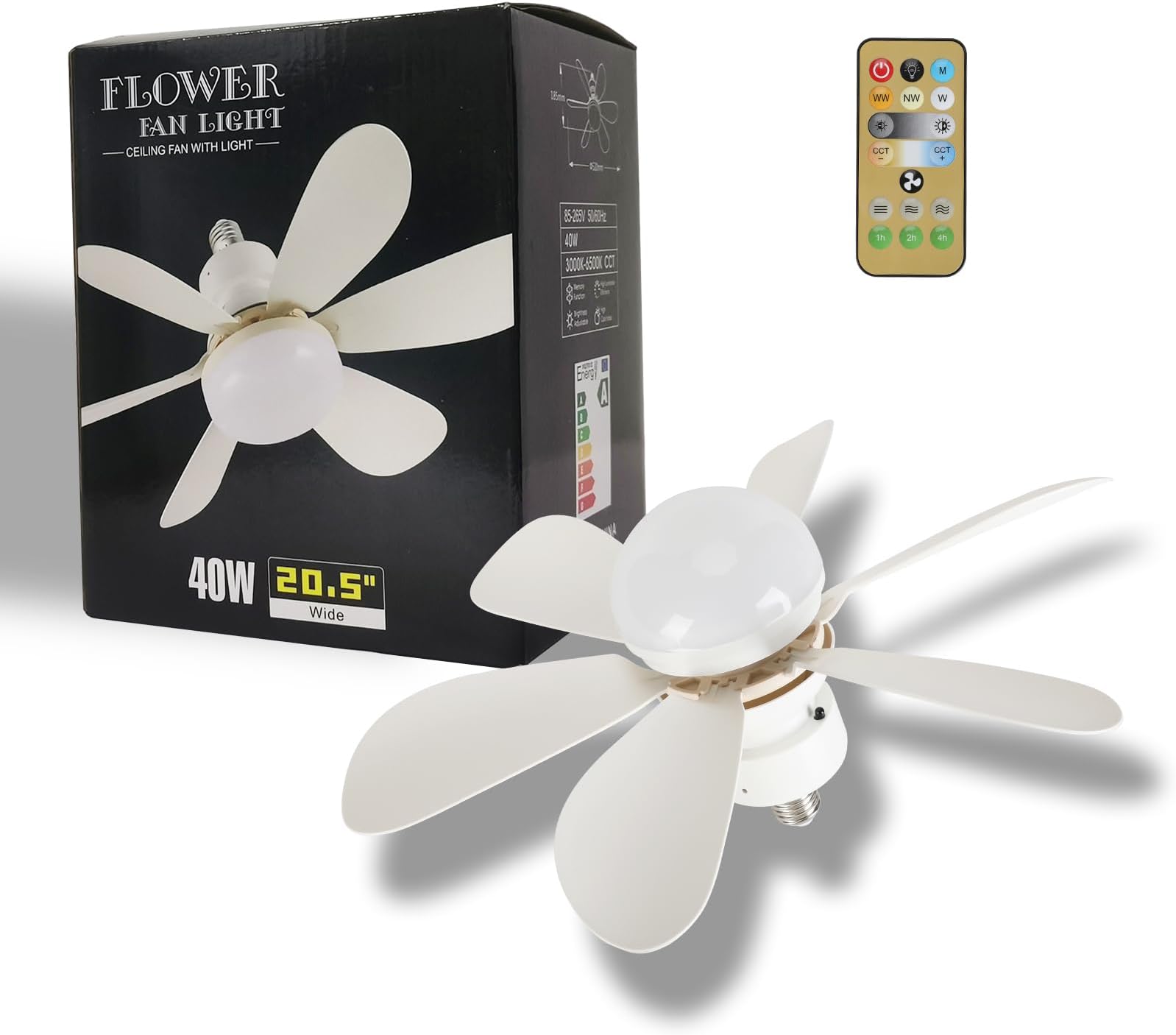 Amazon.com: BaoBrot 20.5" Plug In Ceiling Fan With Light - Socket Fan ...