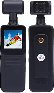 Handheld Action Camera, 4K HD WiFi Action Camera with LED Light, 180 ...
