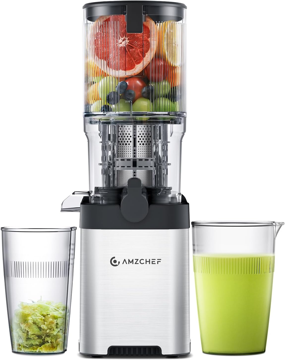 Amazon.com: AMZCHEF Cold Press Juicer - Juicer Machine with 5.2‘’ Large ...