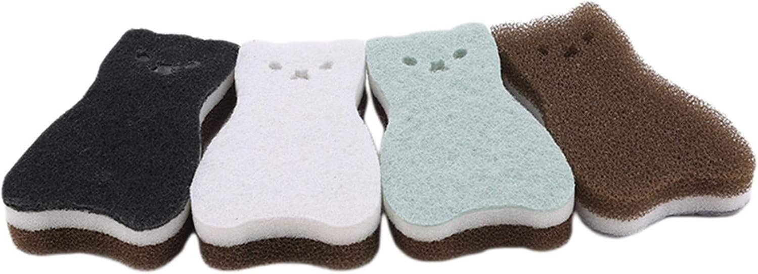 Amazon.com: Set of 4 Cute cat Shape Dishwashing Sponge Cleaning Sponge ...