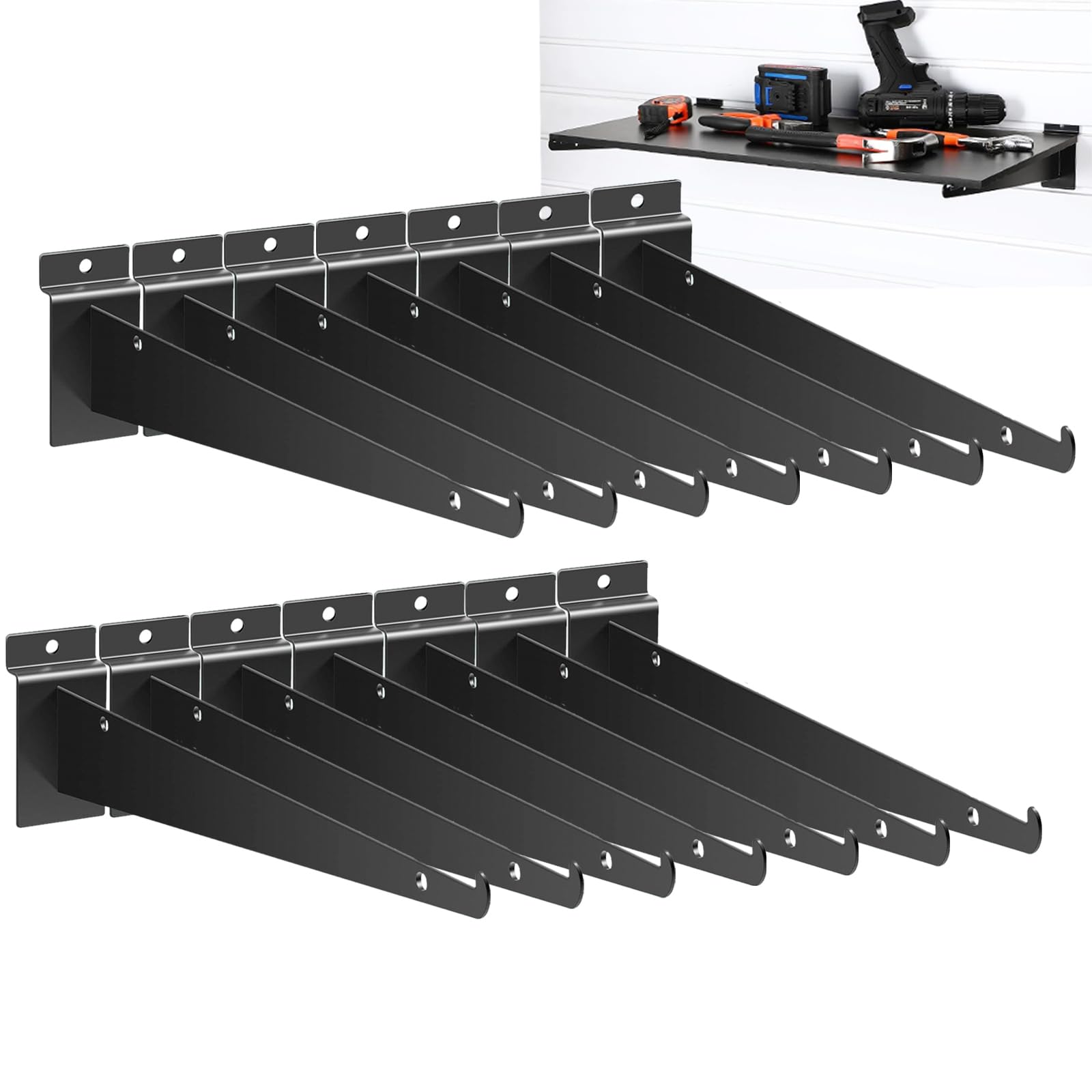 Retail Store Shelf Brackets 10 Black Slatwall Shelf Brackets 10" With ...