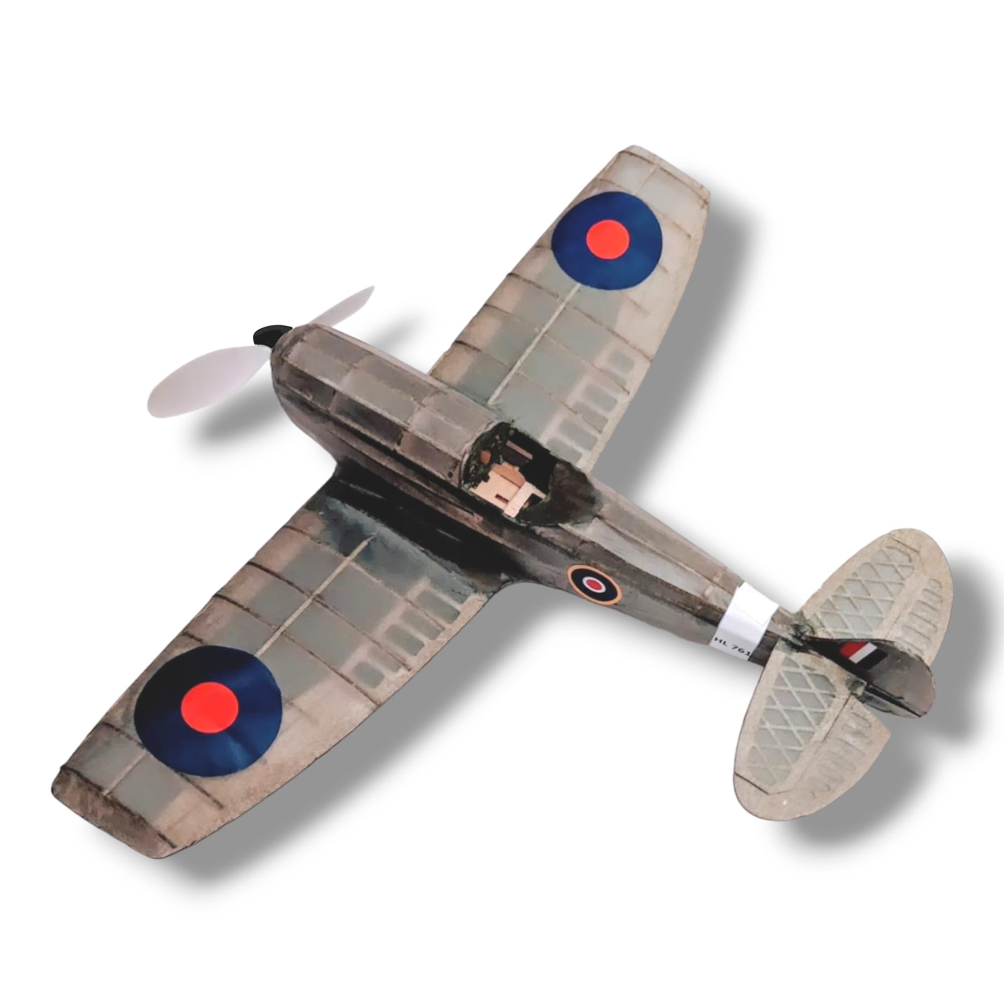 Spitfire MKXXIV Model Airplane balsa kit, Rubber Powered 20 inch ...