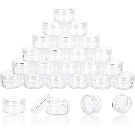Amazon.com: 5 Gram Sample Containers with Lids, 25 Count 5ML Clear ...