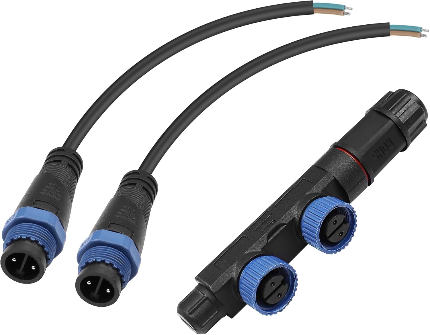 PNGKNYOCN 2 Way M15 IP67 Waterproof Connector Box 2 Pole Wire and 2-pin ...