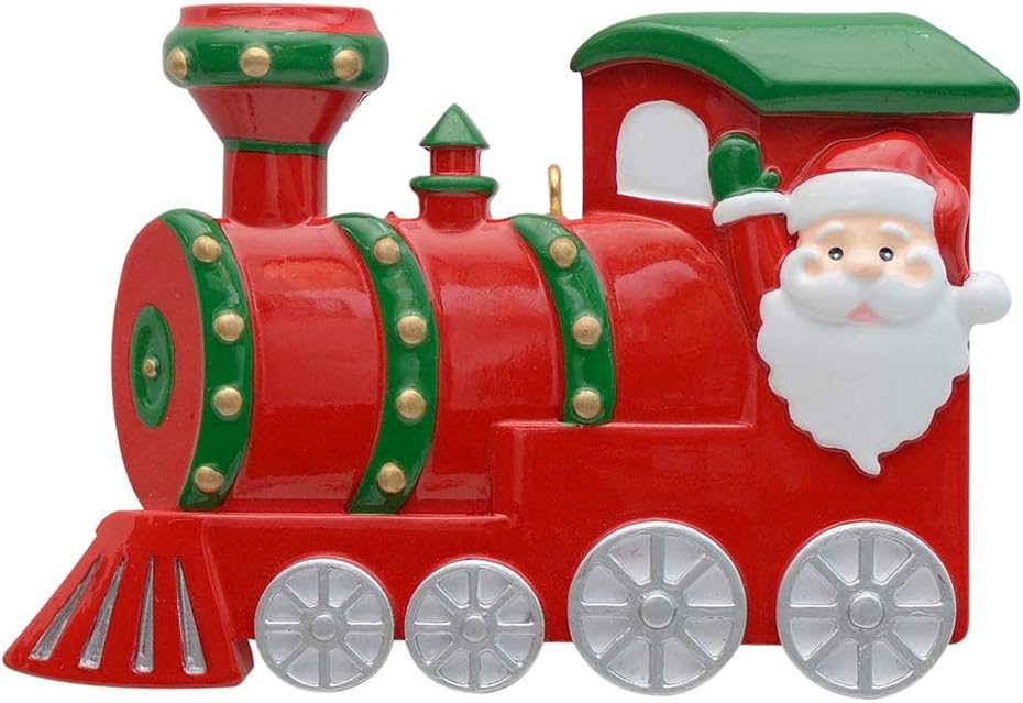 Amazon.com: Santa Train Christmas Ornament - Red Train - Santa Claus ...